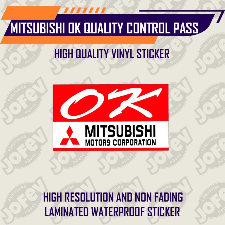 MITSUBISHI OK STICKERS | ORIGINAL SIZE | HIGH QUALITY | Shopee Philippines