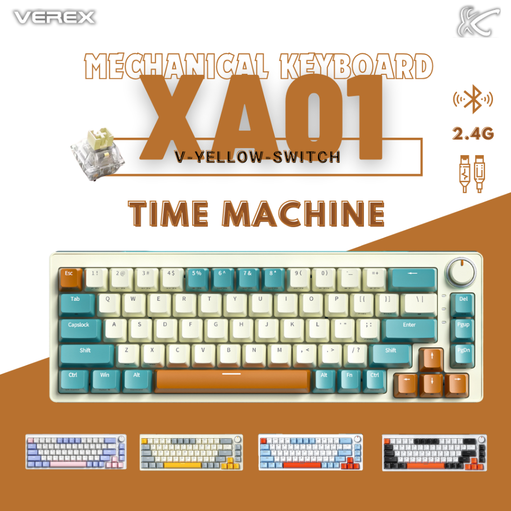 ZIFRIEND XA01 RGB Hot Swappable 3 Mode Mechanical Keyboard 68 Keys Gaming Keyboard With Volume ...