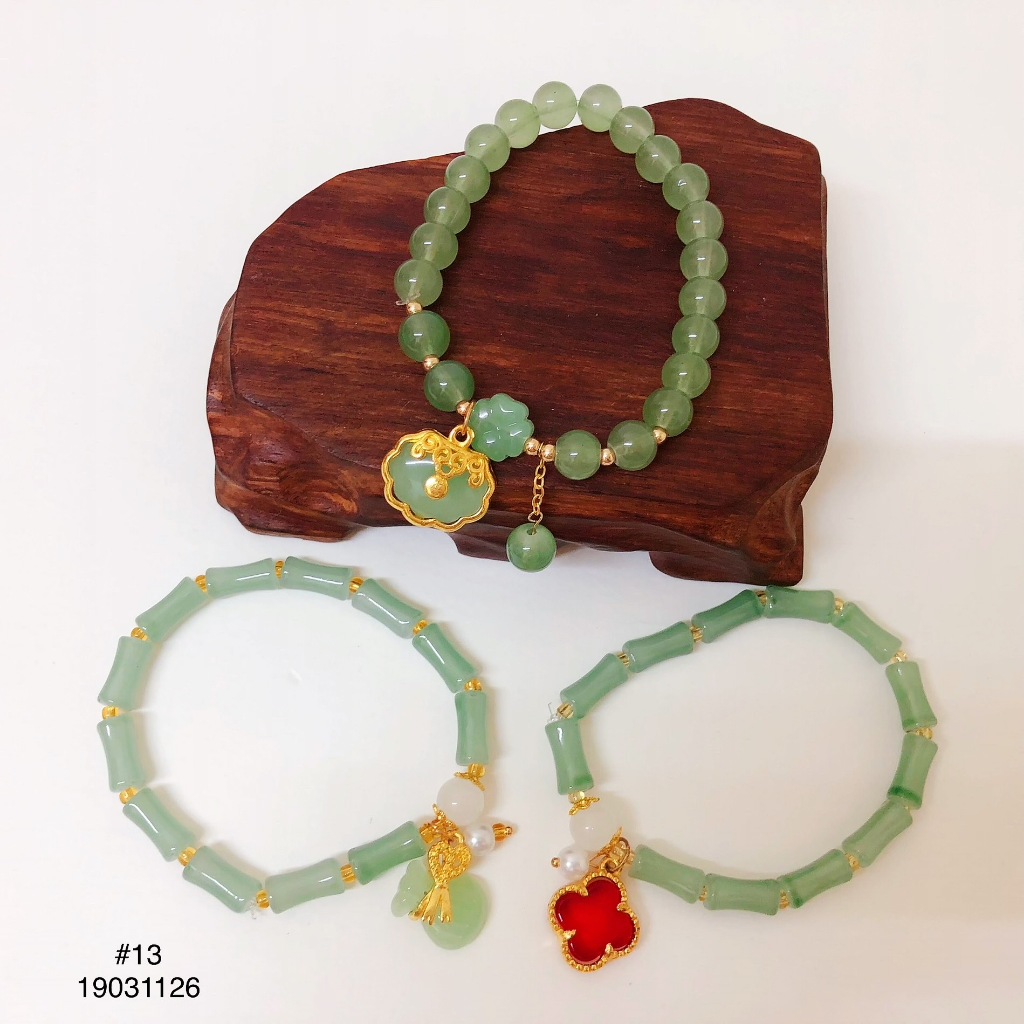 Chinese Style Bamboo Jade Safe Lock Bracelet Rise Rise Bamboo Bracelet ...