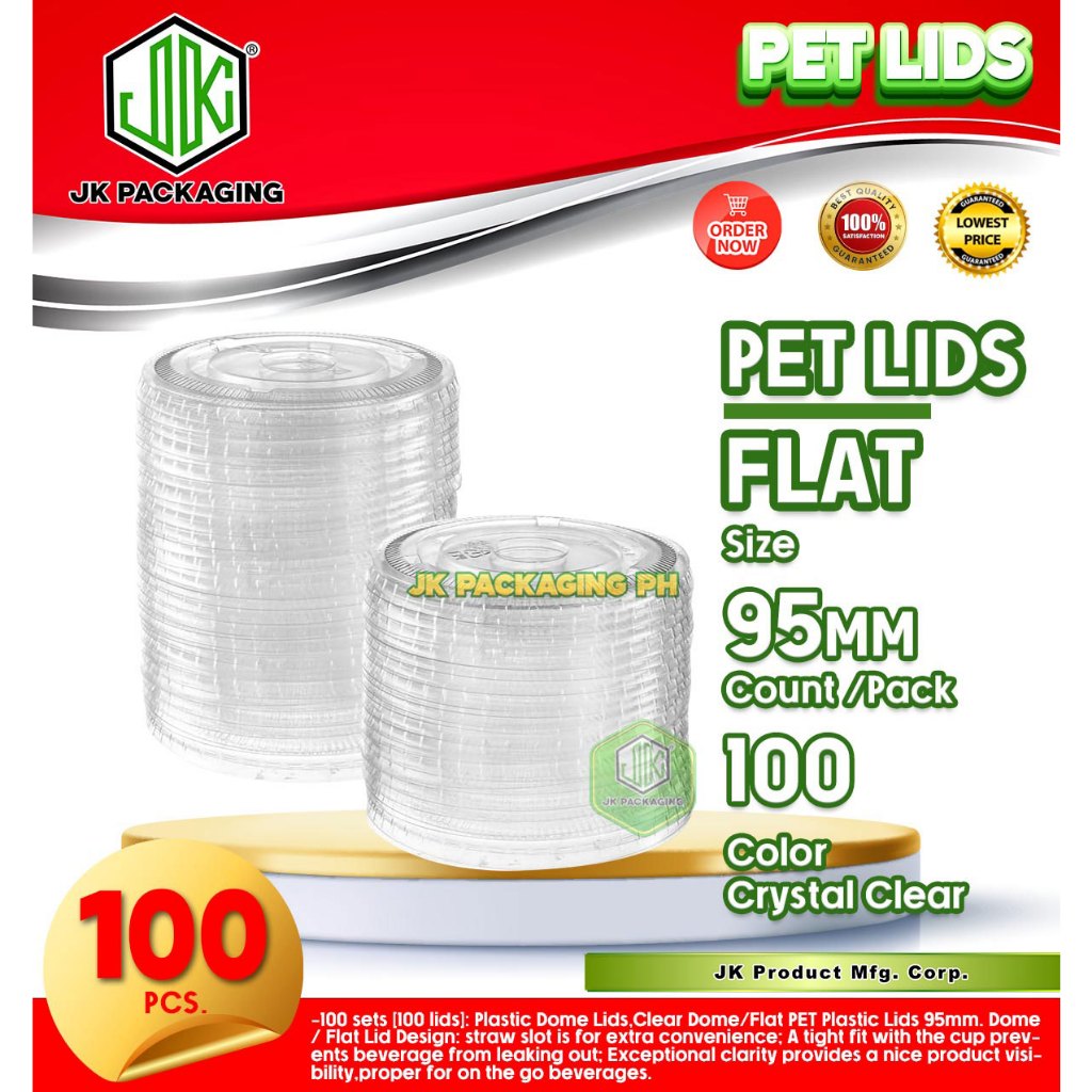 LID - FLAT - Plastic Lids 【 100 PCS. ( 1 PACK X 100 100PCS ) 】 - JK ...
