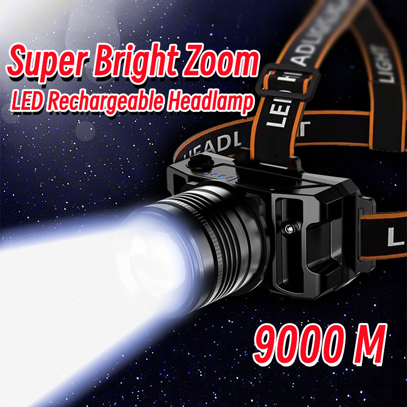 LED Rechargeable Headlamp Waterproof Lithium Battery Headlamp ...