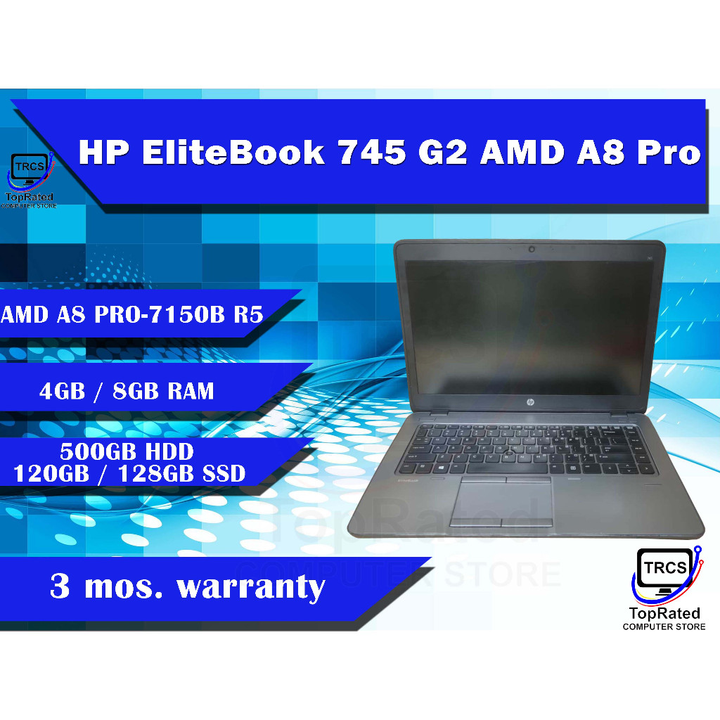 Laptop HP EliteBook 745 G2 AMD A8 Pro 7150B 1.90GHz 4GB RAM/8GB RAM ...