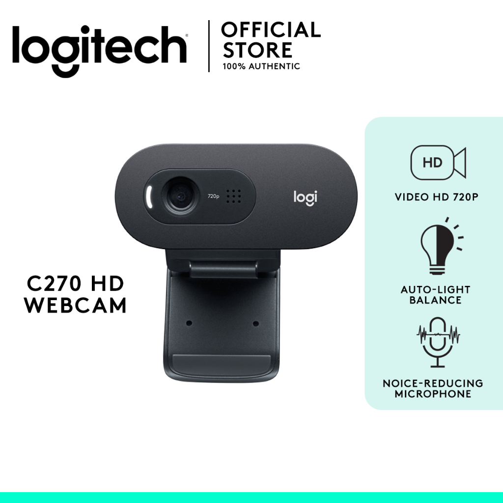Logitech C270 HD Webcam,HD 720p/30fps,Widescreen HD Video Calling,HD ...