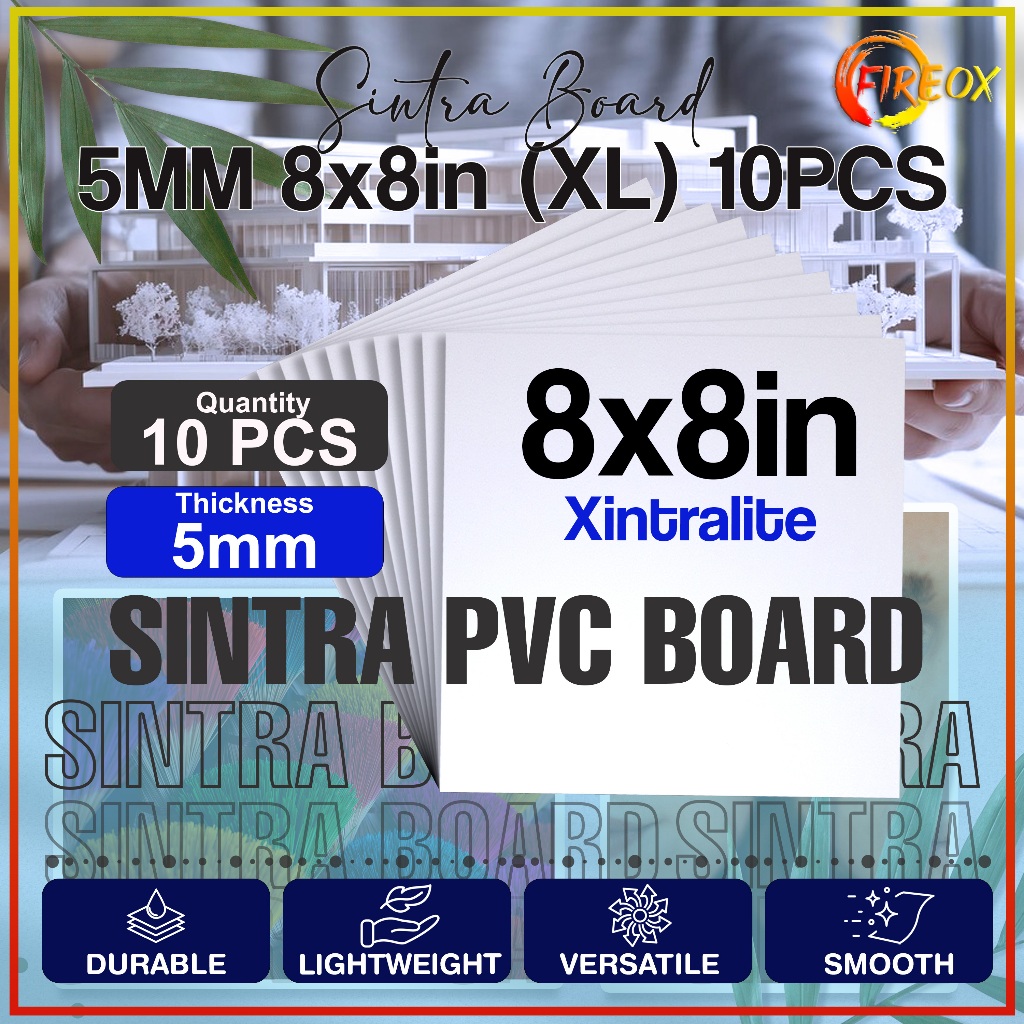 SINTRA PVC BOARD | 8X8 5mm | 10 PCS | Shopee Philippines