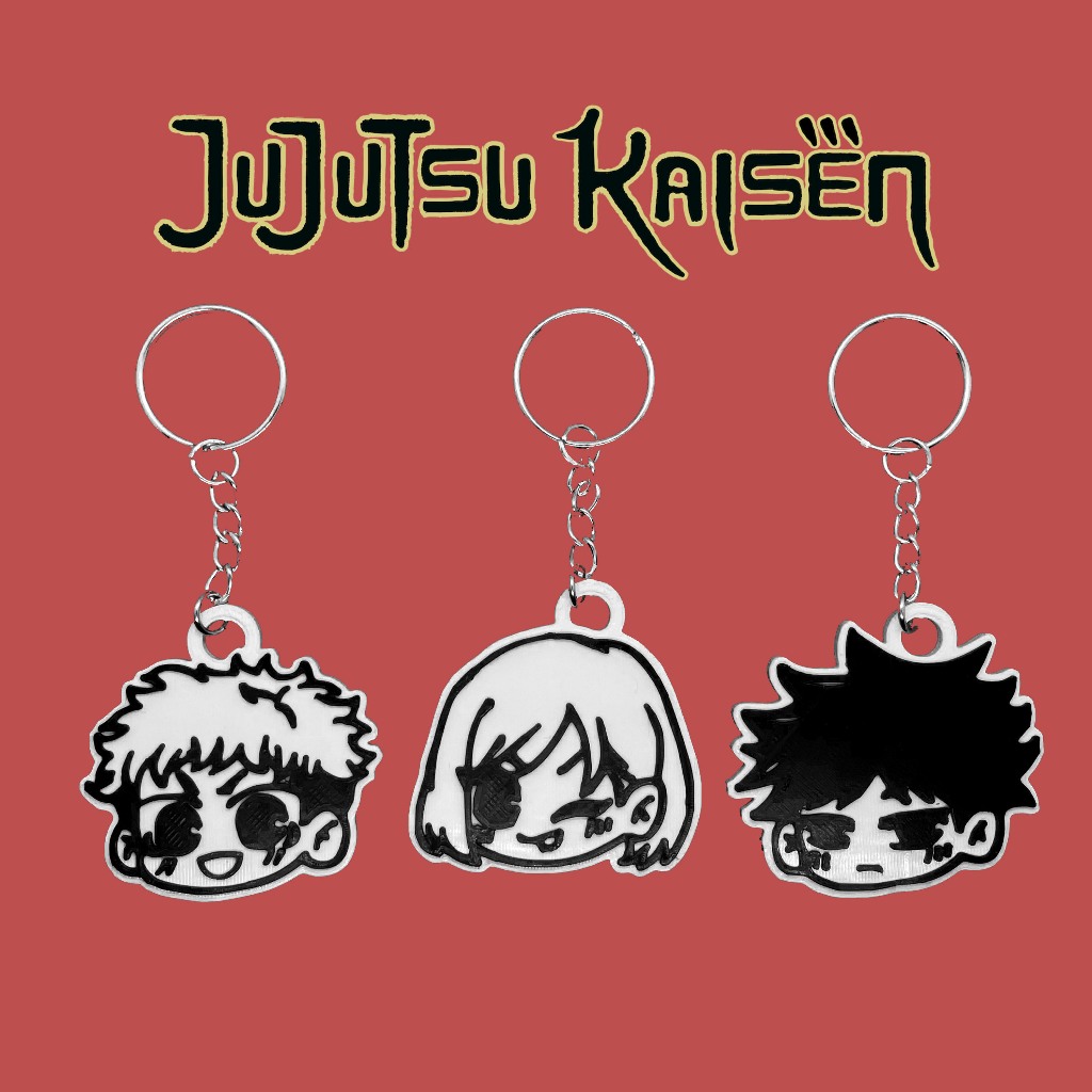 Jujutsu Kaisen Characters Keychain Lineart Style for Gift Backpack Bag ...
