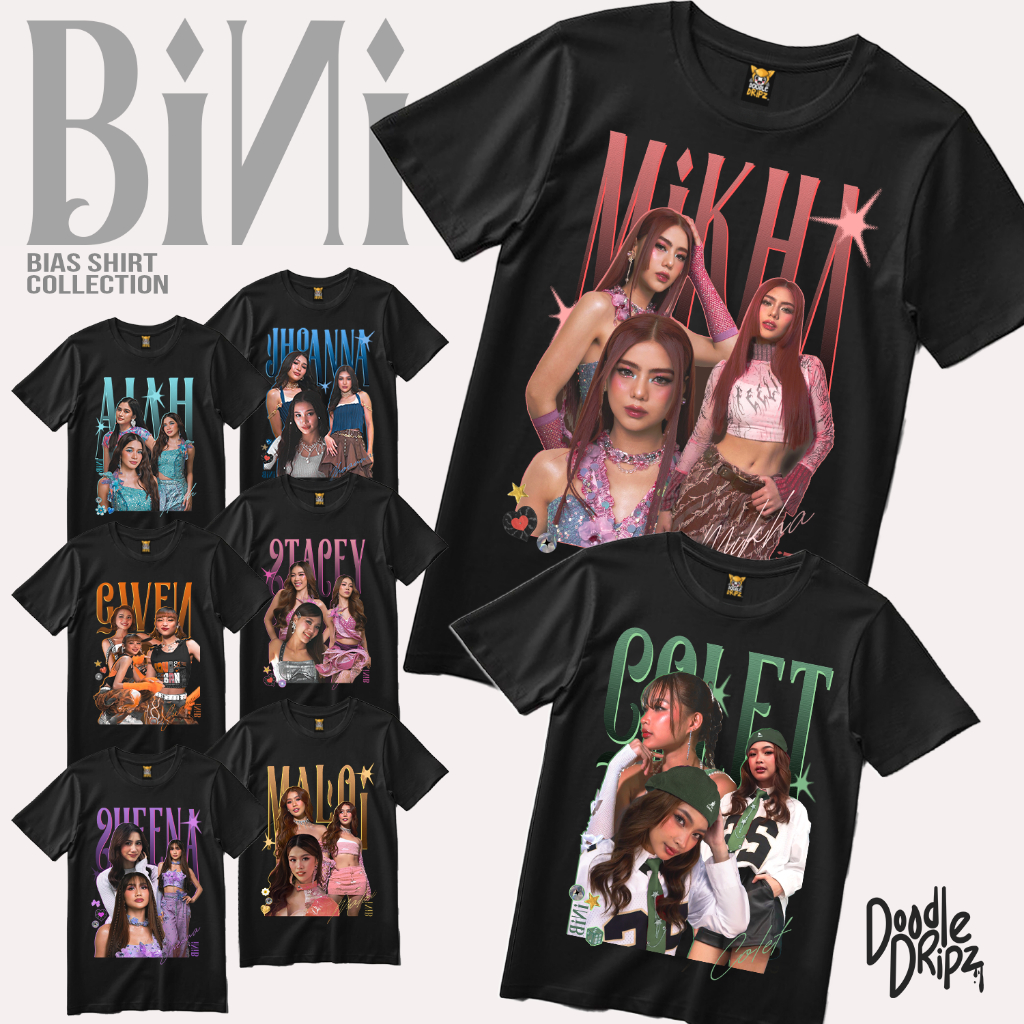 ORIGINAL DOODLEDRIPZ BINI BIAS TEE GRAPHIC SHIRT ALL BINI MEMBERS ...