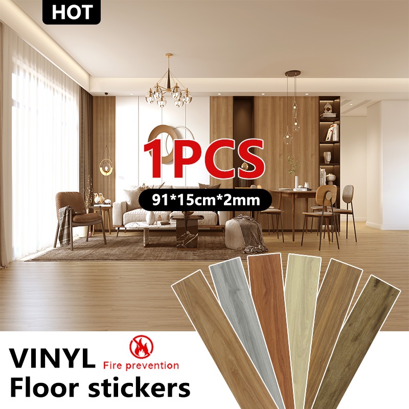 Vinyl Adhesive PVC Tiles Flooring Floor Stickers 1.5mm thick Wooden ...