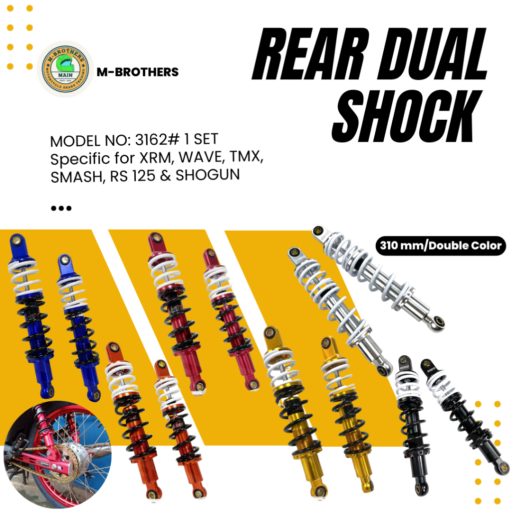 3162# 310MM Motospeed Rear Dual Shock for Honda XRM / WAVE / SMASH ...