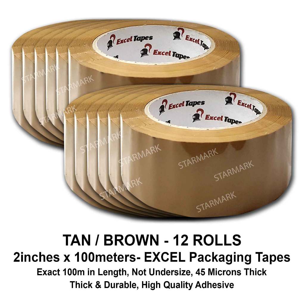 Excel Packaging Tapes Brown- 2 inches x 100 meters 45 microns Thick ...