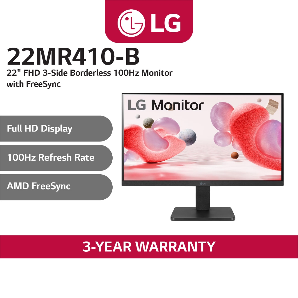 LG 22MR410-B 22" FHD 3-Side Borderless 100Hz Monitor with FreeSync ...