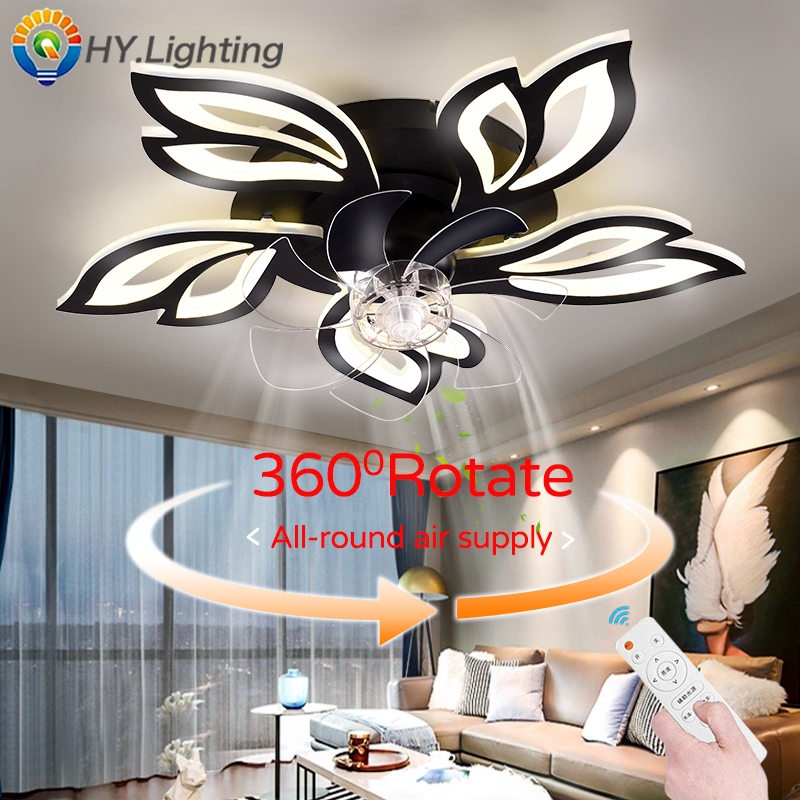 Nordic living room fan light bedroom modern simple with ceiling lamp ...
