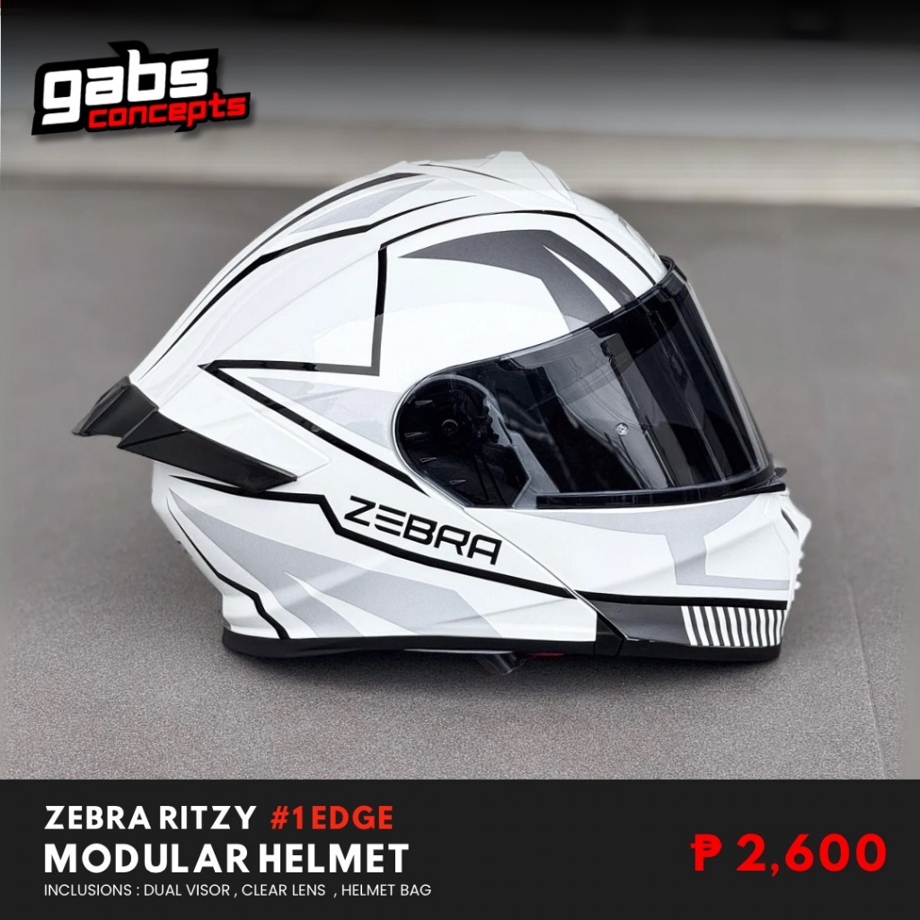 ZEBRA A113 RITZY -EDGE MODULAR HELMET | Shopee Philippines