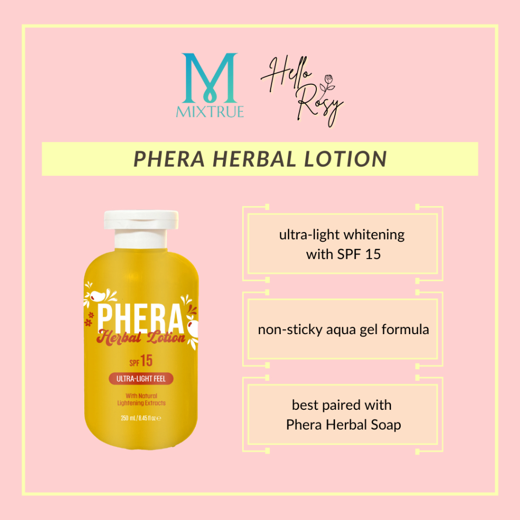 Mixtrue Beauty Phera Herbal Lotion - Ultra-Light Consistency | Skin Lightening | SPF 15 | Non ...