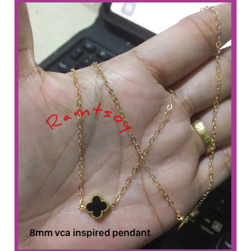 10k gold vca inspired necklace (8mm) | Shopee Philippines