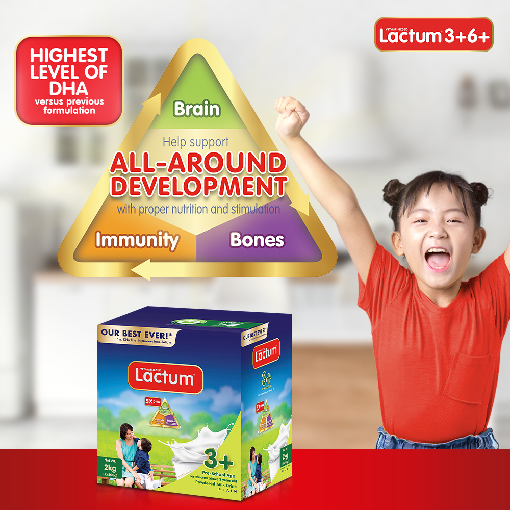 Lactum 3+ Plain 700g (350g x 2) Milk Drink for Children Over 3 - 5 ...
