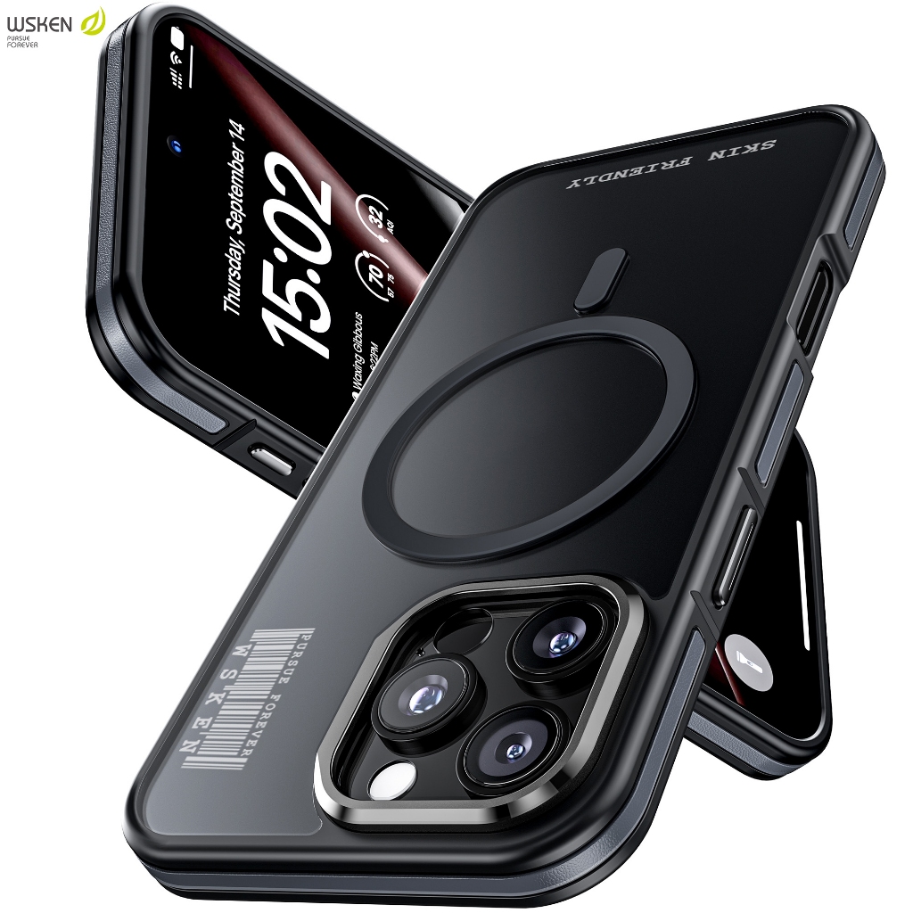 WSKEN for IP16Pro Max/16 Pro Magnetic Slim Fit Case[Skin Friendly] Shockproof Phone Cover ...