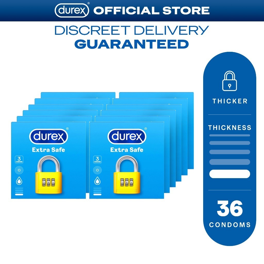 Durex Extra Safe Protection Rubber Latex Condoms 3s (Set of 12 - 36 ...