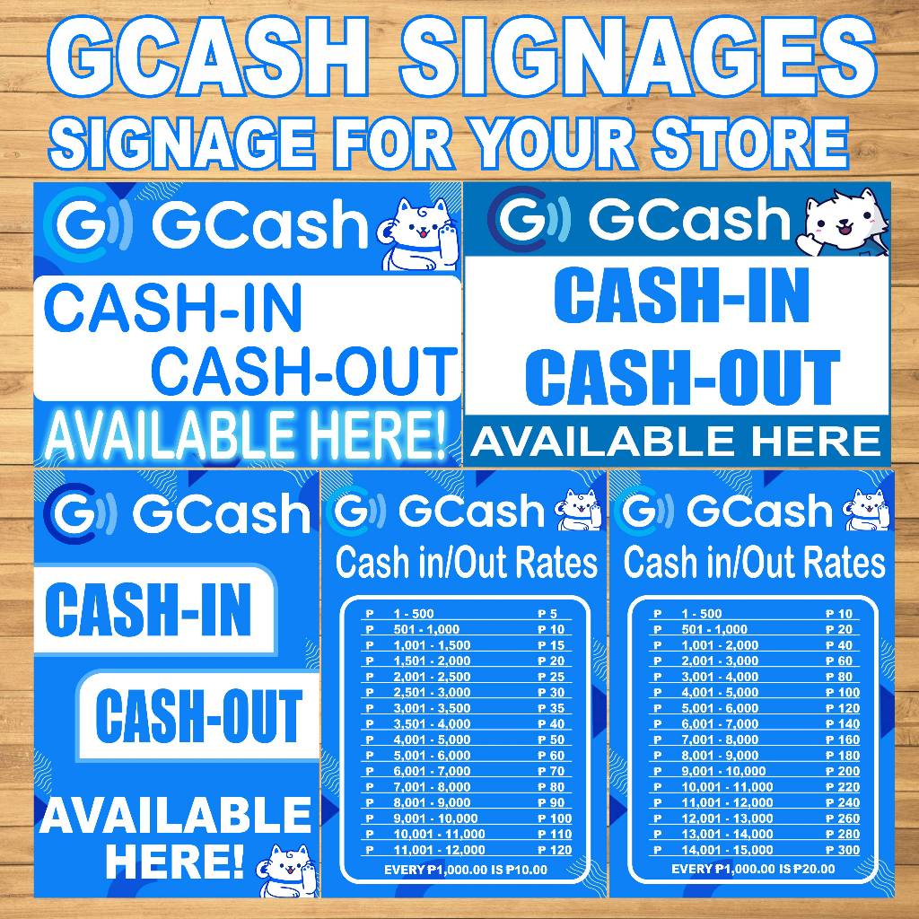 GCASH Cash-In Cash-Out Signages for your Store | Shopee Philippines