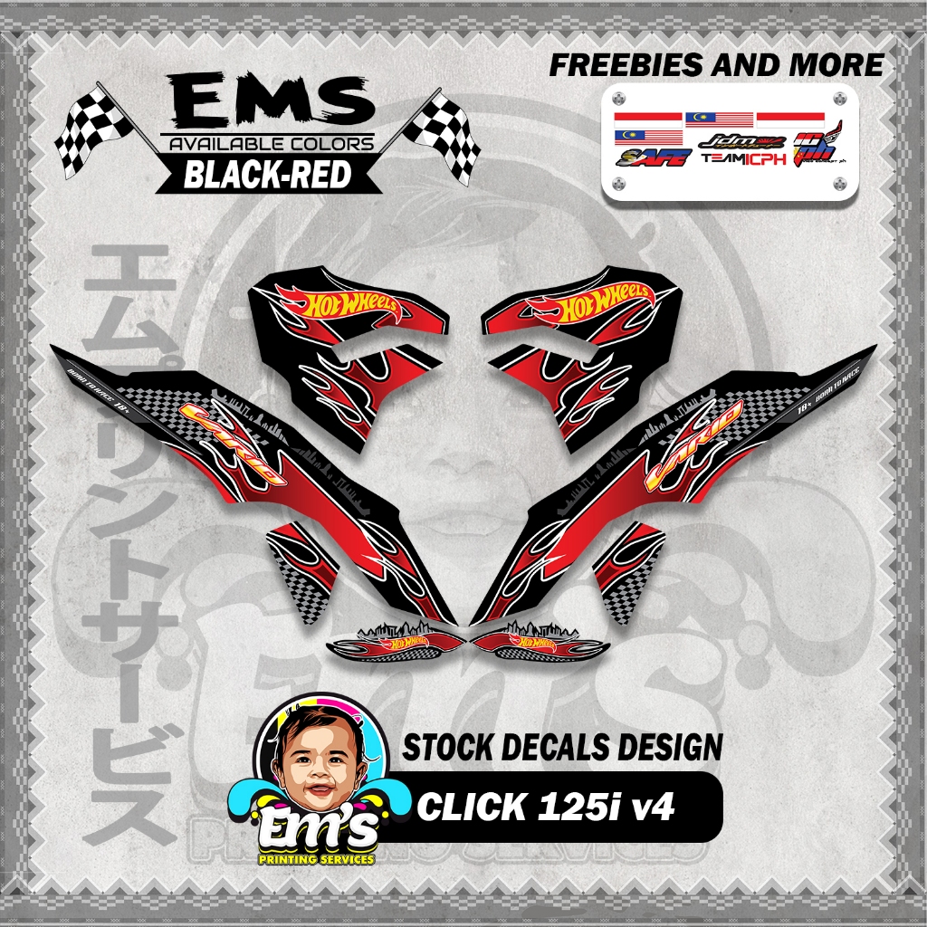 CLICK 125i HOTWHEELS VARIO V3/V4 DECALS | Shopee Philippines