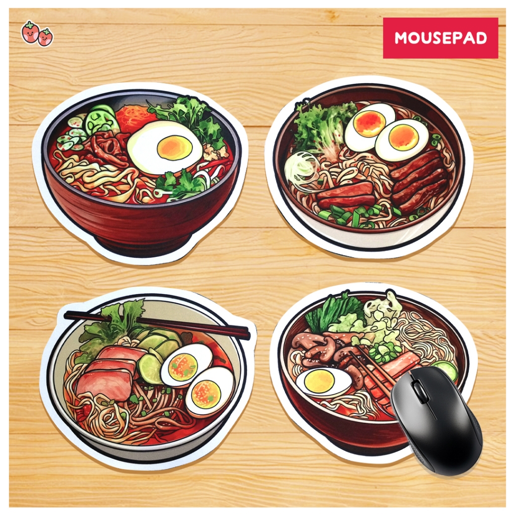 Ramen Mousepad - Kawaii Japanese Noodle Soup Miso Tonkotsu Mouse Pad - Gift Ideas Pangregalo ...