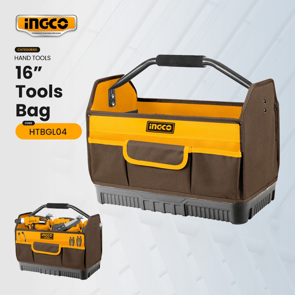 INGCO 16'' Tools Tool Bag Baggage Storage Box Polyester HTBGL02 ...