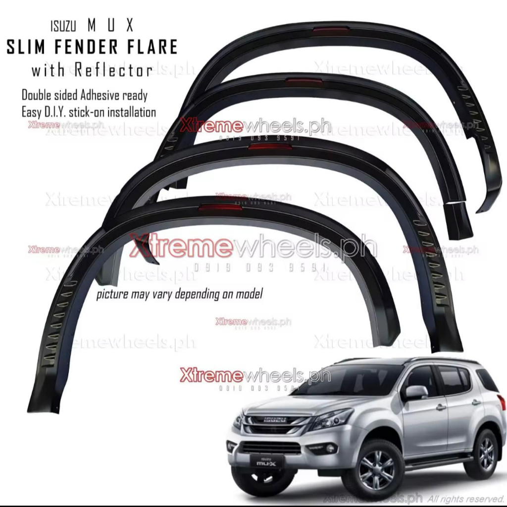 Isuzu Mux 2013-2017 Slim Fender Flare With Reflector Matte Black ...