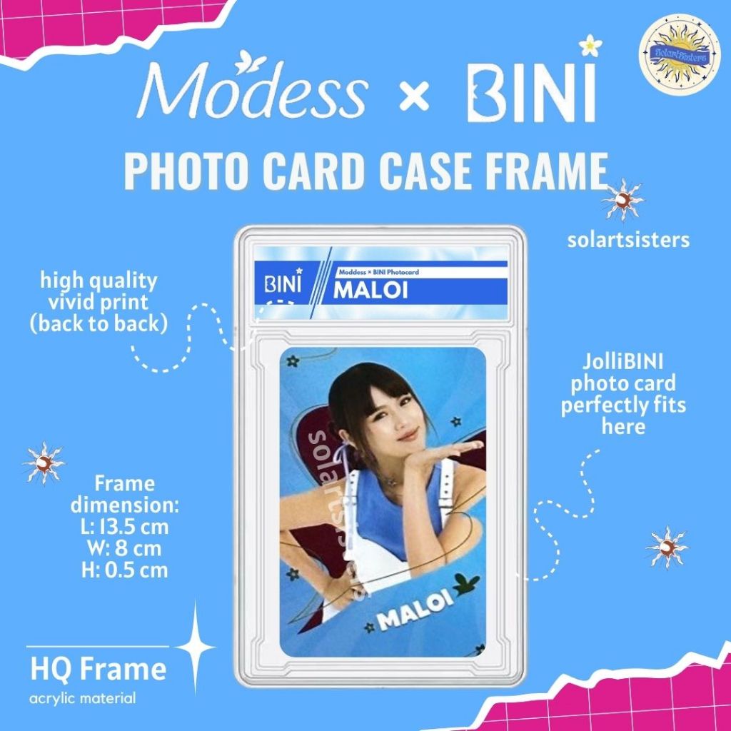 BINI x Modess Photocard Case Frame Acrylic Holder OT8 Keeper Mikha ...