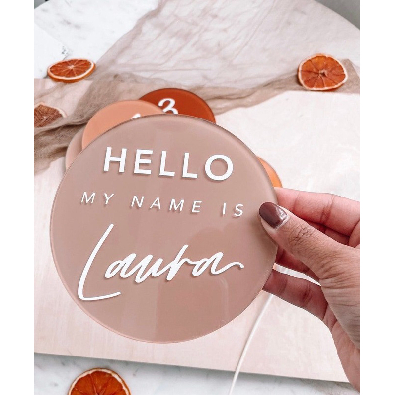 PERSONALIZED ACRYLIC NAME DISC & BABY MONTHLY MILESTONES | Shopee ...