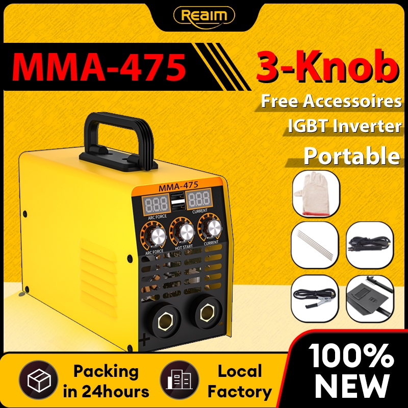 REAIM 3-Knob MMA-475 Wilding Machine Portable Welding Machine Inverter ...