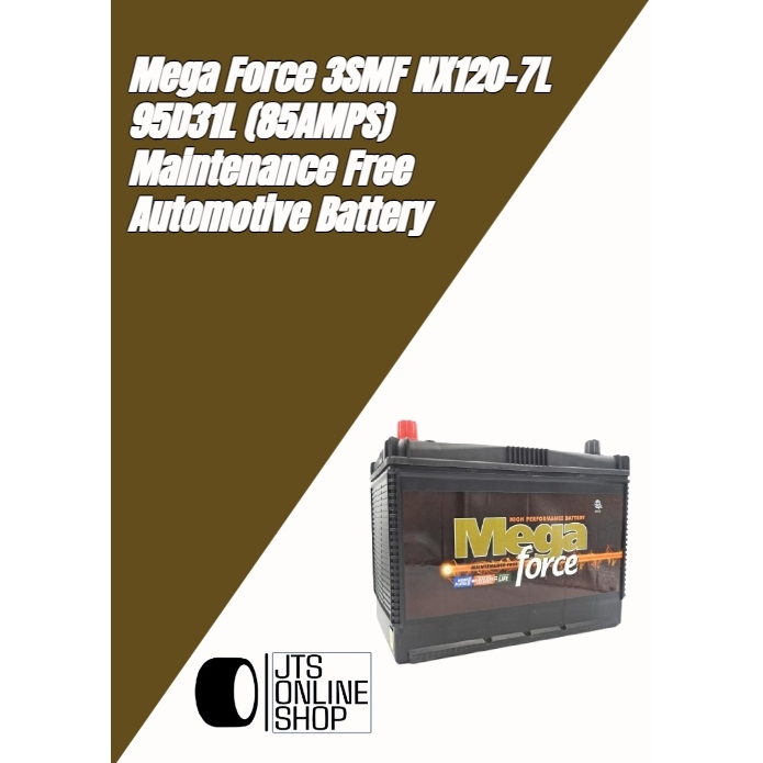 Mega Force 3SMF NX120-7L 95D31L (85AMPS) Maintenance Free Automotive ...