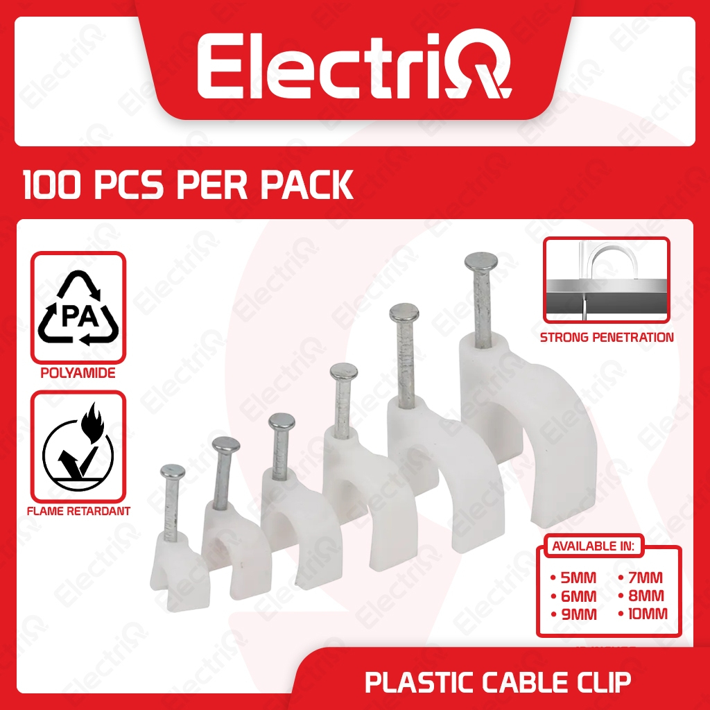 Electriq l GP 100 Pcs/Pack Electrical Wire Circle Nail Plastic Cable ...