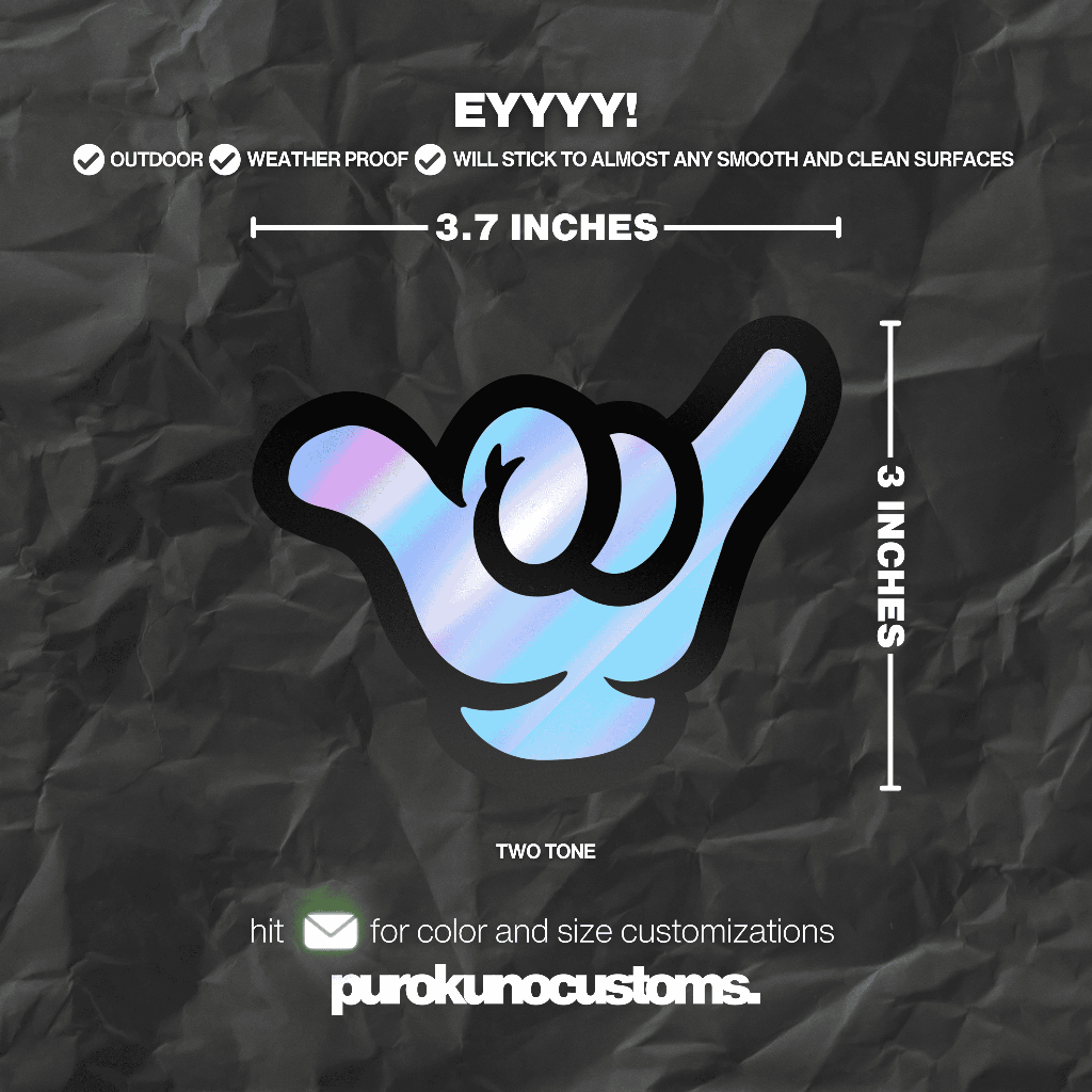 EYYYY! TWO TONED BINI CAR & MOTORCYLE WATERPROOF VINYL DECAL STICKER ...