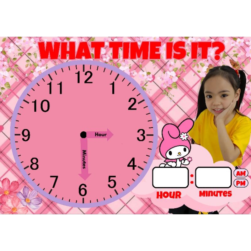 Personalized & Customized Laminated Clock for Kids with free Marker Pen ...