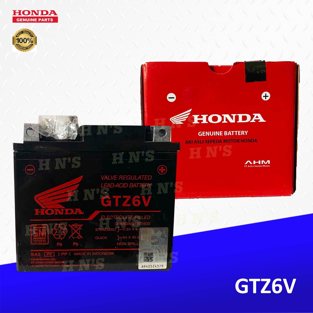 Honda Genuine Motorcycle Battery GTZ6V for CBR150 / RS150 / Beat Fi ...
