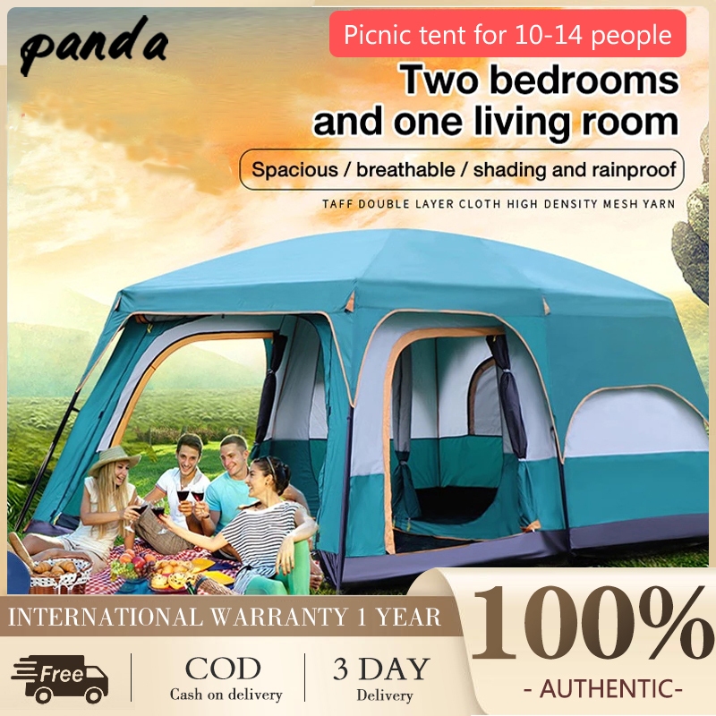 Camping tent Family two bedrooms and one living room super large space ...
