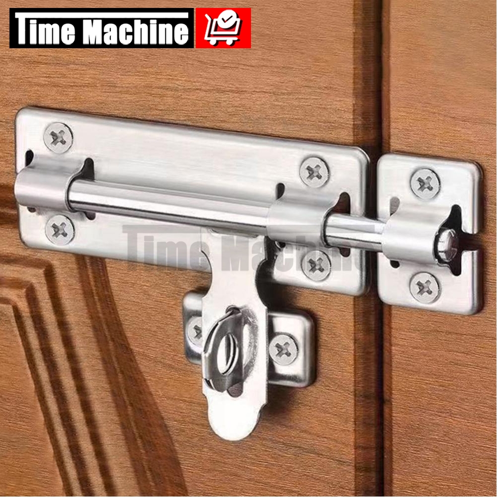 Stainless Steel Door Latch Lock With Screws Barrel Bolt Latch Padlock ...