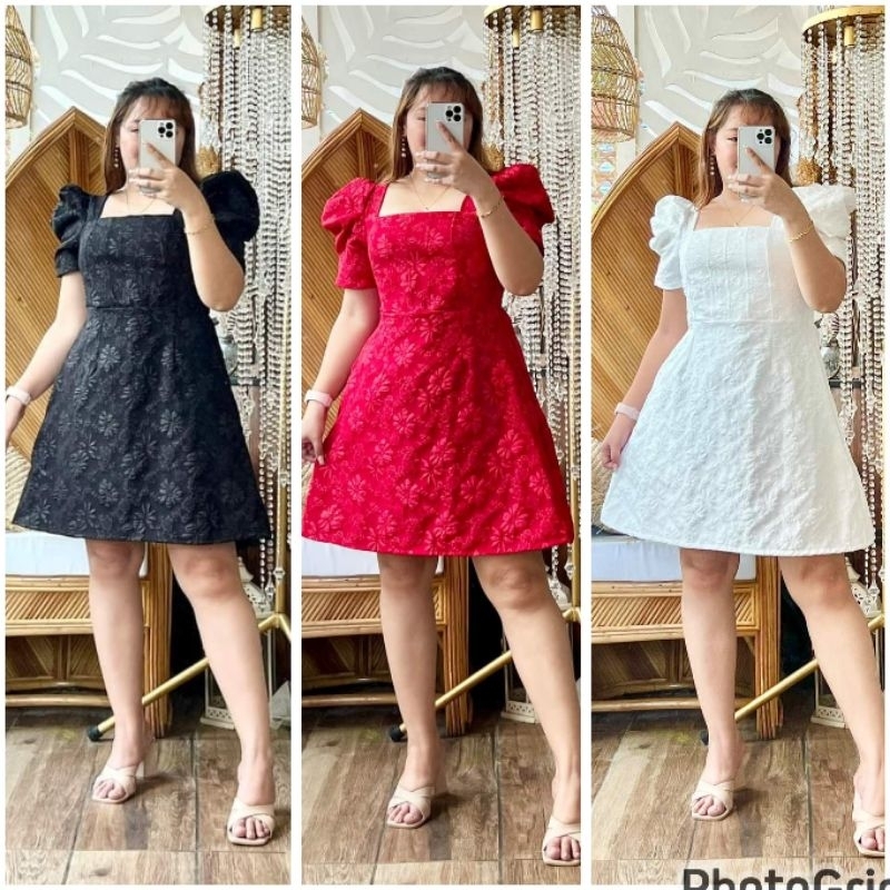 JADAH Plus size Embossed Squareneck fairy Dress (free size XL to XXL fit) Best seller trendy ...