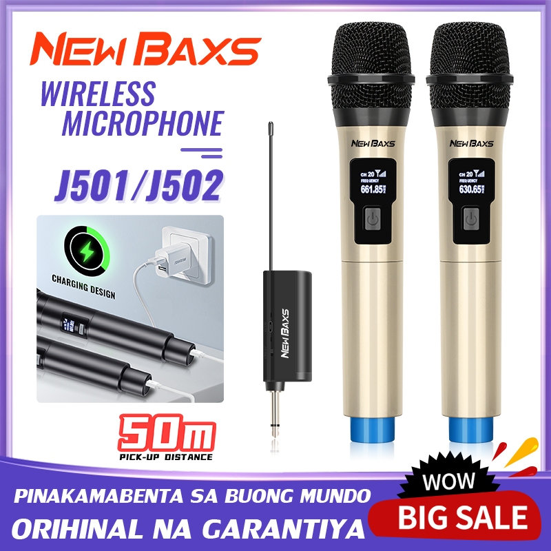 NEW BAXS J501/J502 Professional Dynamic Circle Wireless Microphone Indoor Outdoor Wireless UHF ...