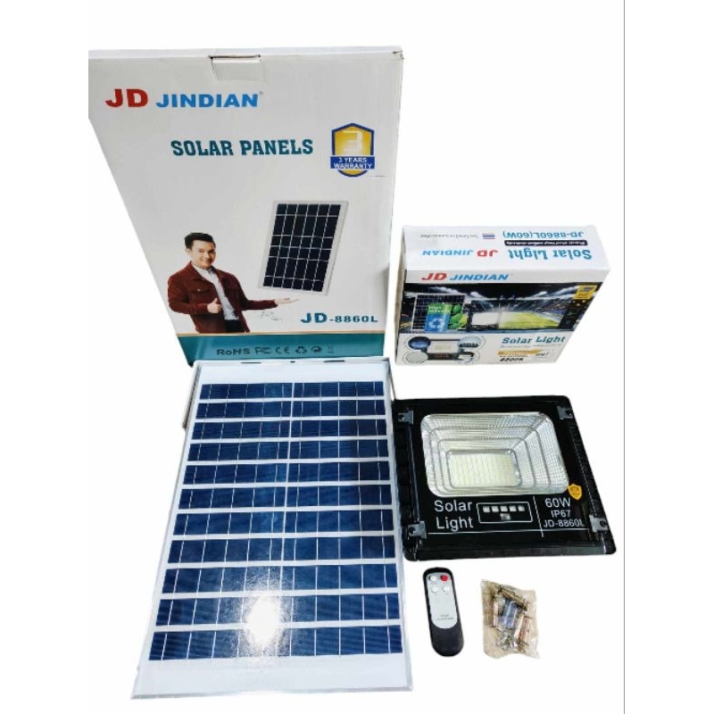Jindian Solar Flood Light Legit (60w) Heavy Duty Alloy Frame | Shopee ...