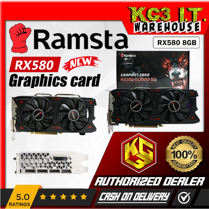 RAMSTA RX580 GDDR5 8GB 256 BIT ( BRANDNEW AND SEALED PRODUCT ) BLACK ...
