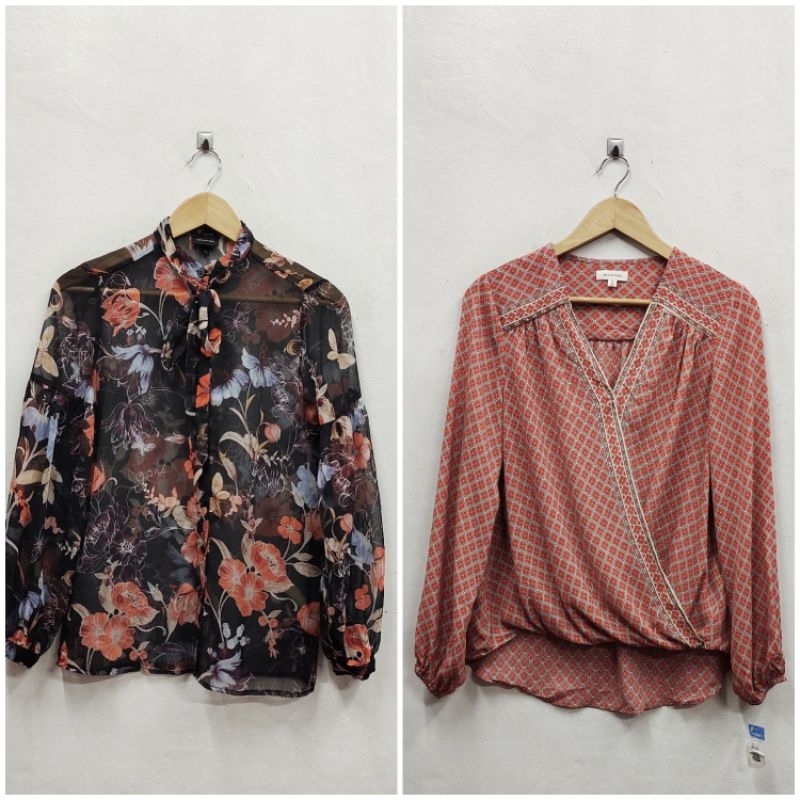 Lady's Longsleeves Blouse (Preloved) | Shopee Philippines