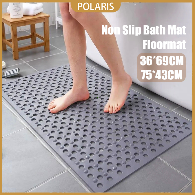 Floormat 75*43CM Bathroom Safety TPE Bath Mat Hollow Out Massage Non ...