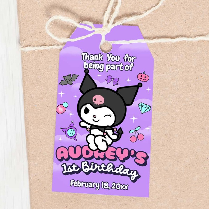Kuromi Birthday Souvenir Card - Girl Birthday Dedication Card - Gift ...