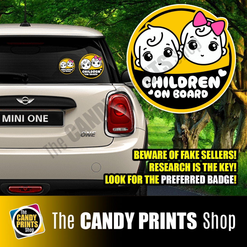 Vinyl (Non-Magnetic) Stickers - Child on Board Series 03 - CHILDREN ON ...