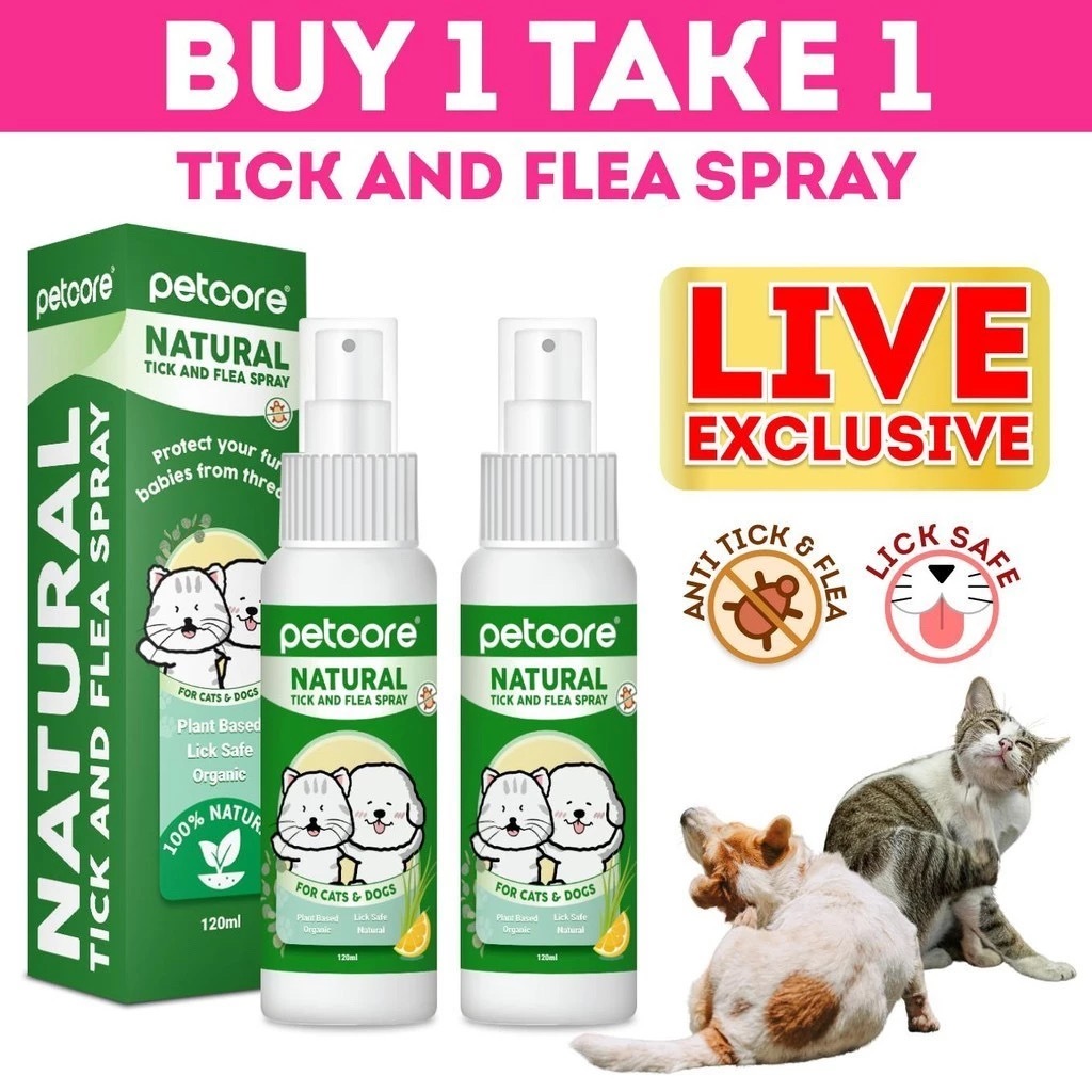 CM Petcore Natural Tick and Flea Spray 120ML Anti Tick Garapata Flea ...