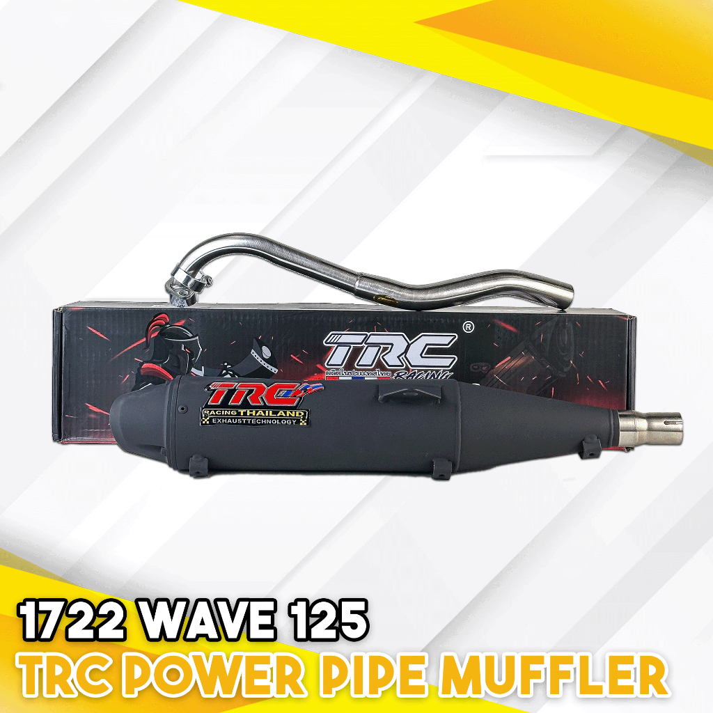 TRC 1722 WAVE 125 POWER PIPE MUFFLER BLACK MALAYSIAN | Shopee Philippines