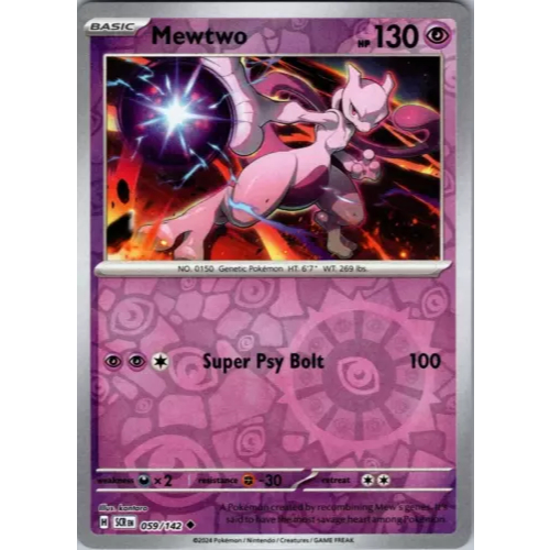Pokemon TCG Mewtwo 059/142 Stellar Crown SCR Reverse Holo | Shopee ...