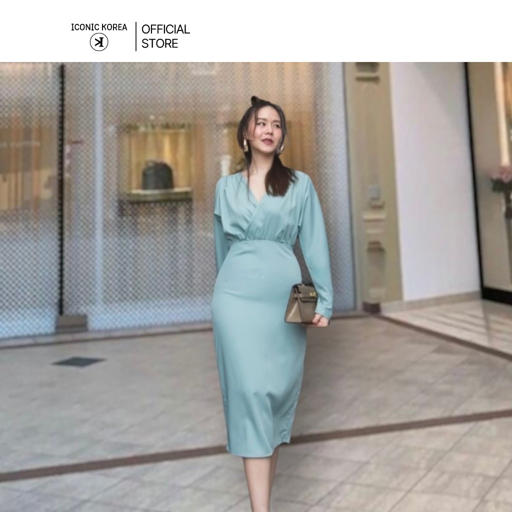 Iconic Korea Studio Hera Silk Dress IK040 | Shopee Philippines