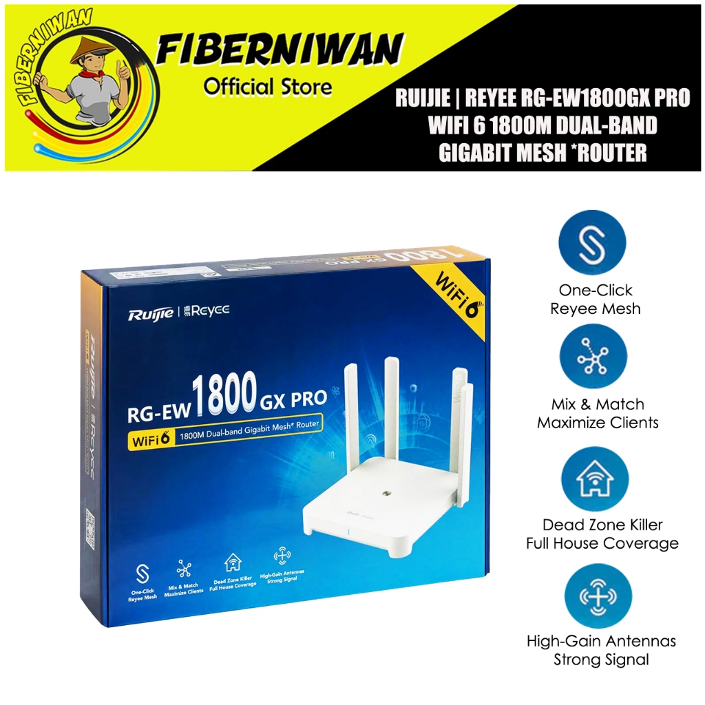 RUIJIE RG-EW1800GX PRO Wi-Fi 6 Dual-band Gigabit Mesh Router | Shopee ...