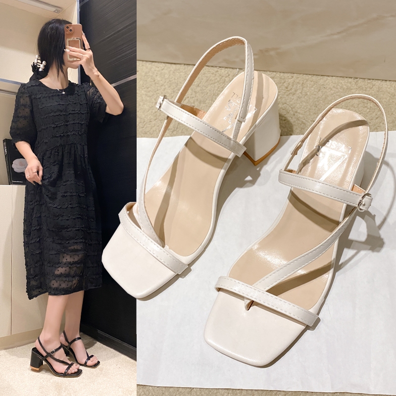 LYS New bestseller fashion buckle Heels casual PU peep toe sandals for ...